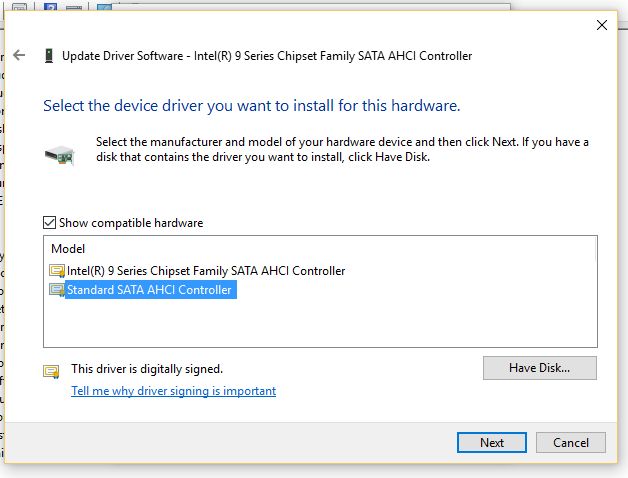 Remplacer les pilotes AHCI des fabricants par des pilotes SATA ...